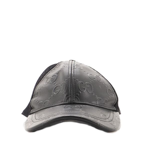 Gucci | Accessories | Gucci Baseball Cap Gg Embossed Perforated Leather ...